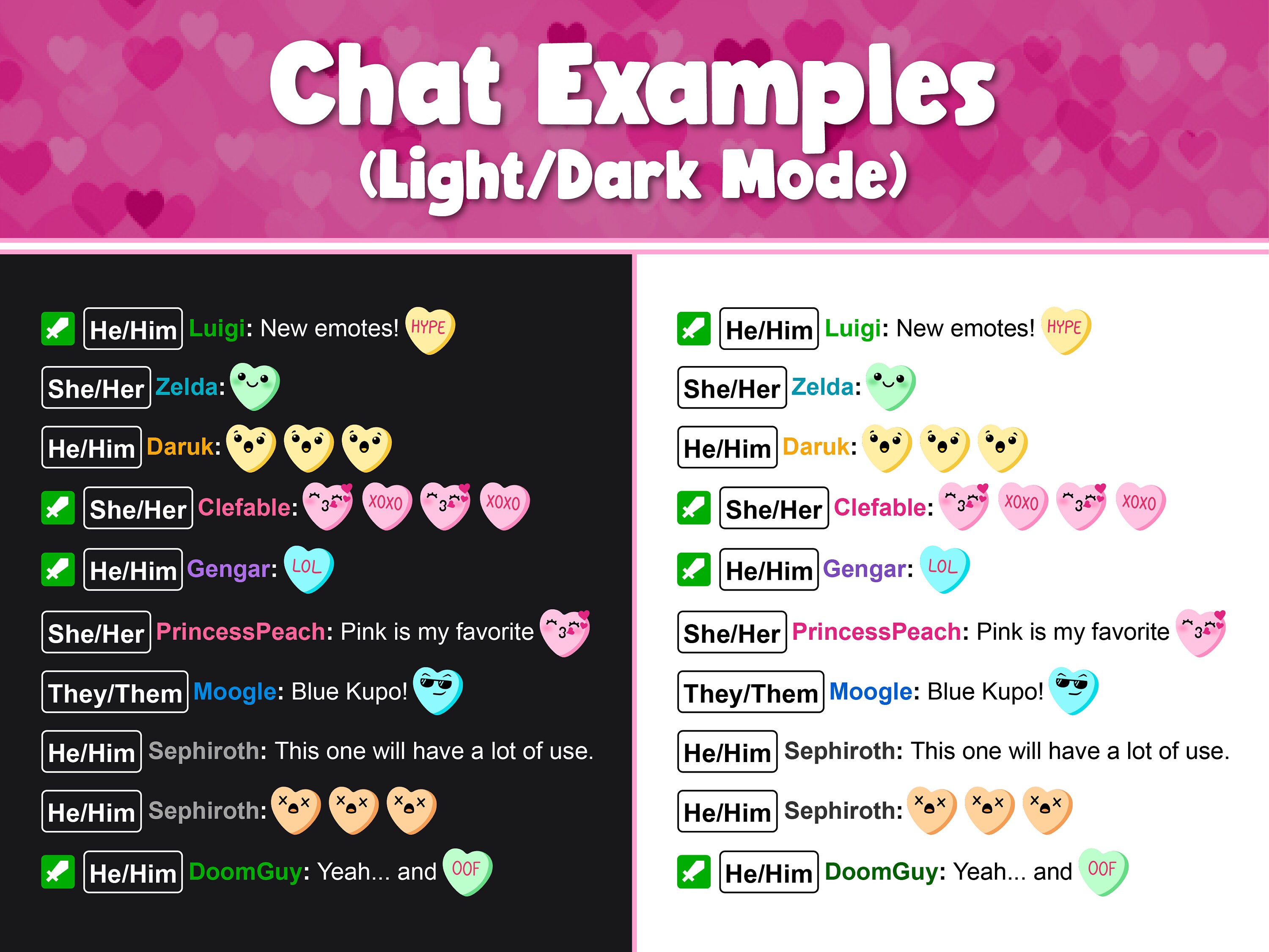 Candy Heart Emotes Valentine's Day Emotes Twitch Emotes Valentine ...
