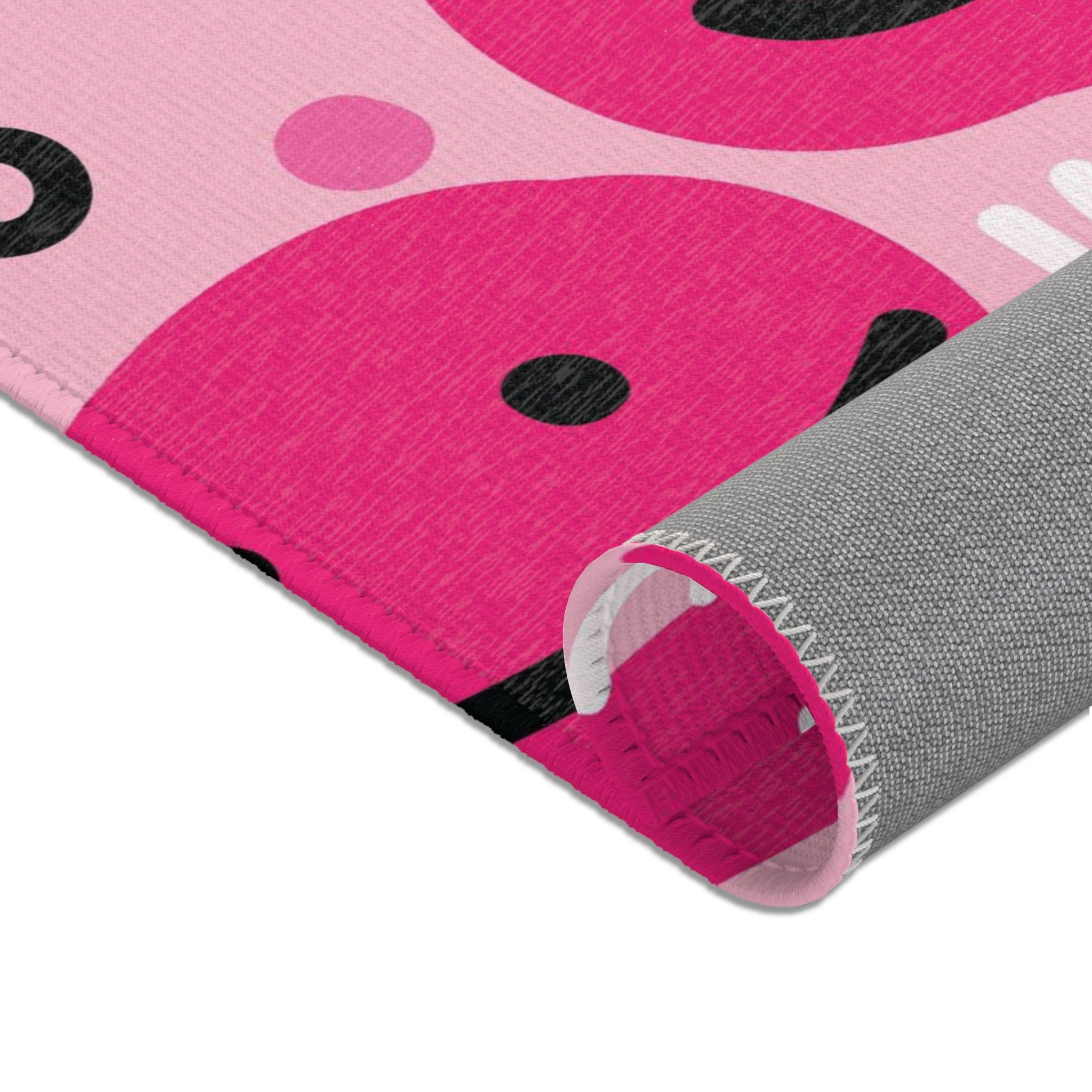 Pink Smiley Face Area Rug Happy Face Bedroom Rug, Living Room Rug and ...