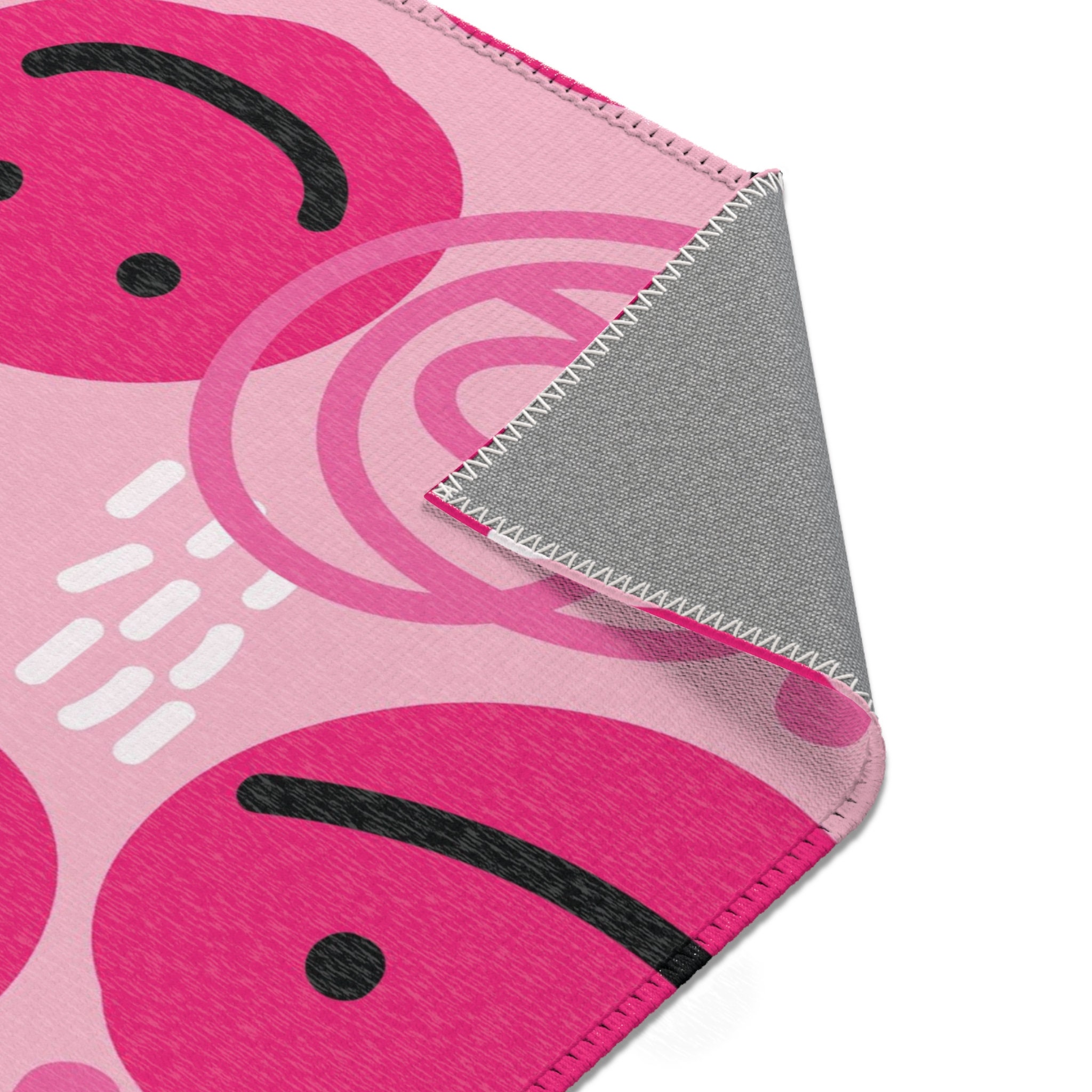Pink Smiley Face Area Rug Happy Face Bedroom Rug, Living Room Rug and ...