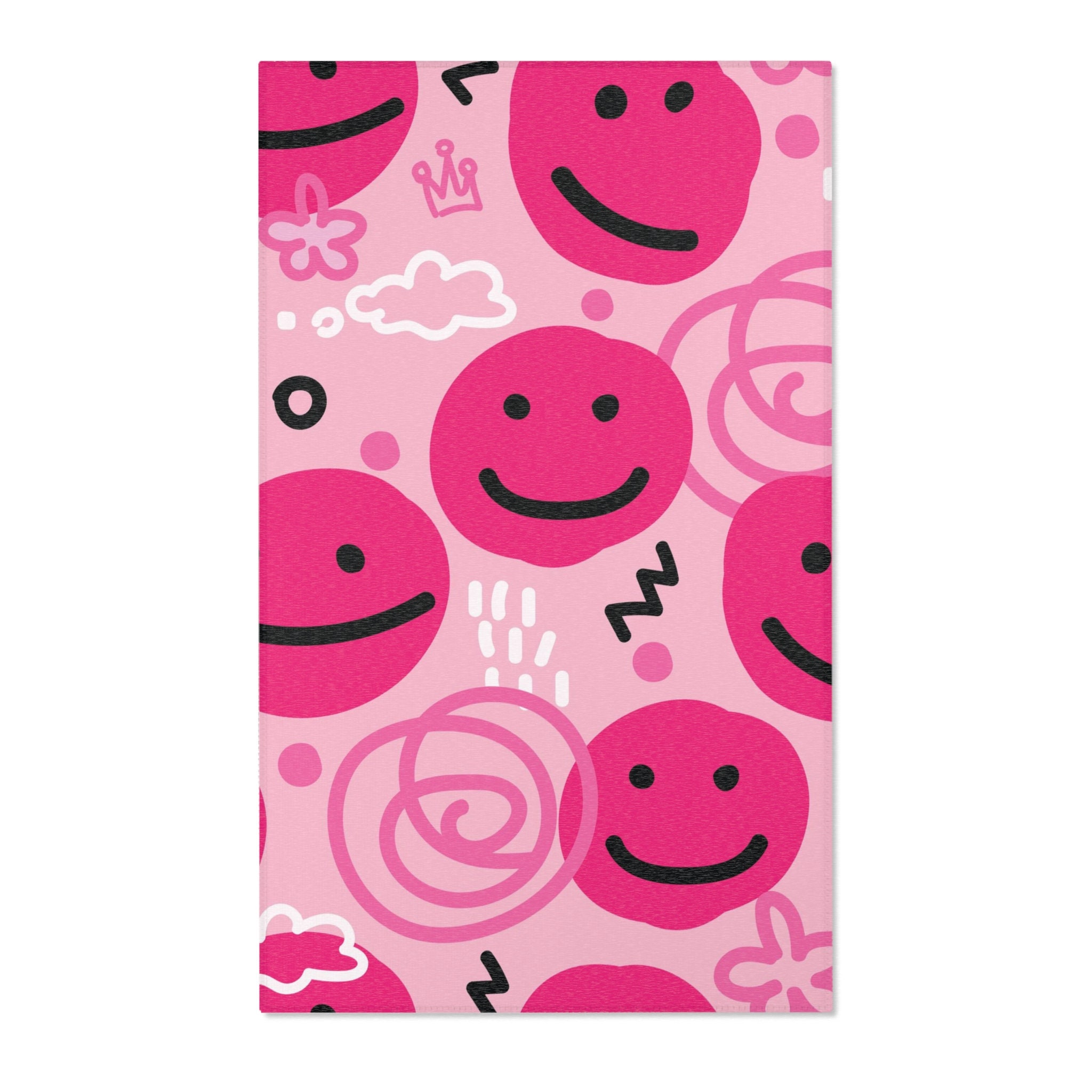 Pink Smiley Face Area Rug Happy Face Bedroom Rug, Living Room Rug and ...