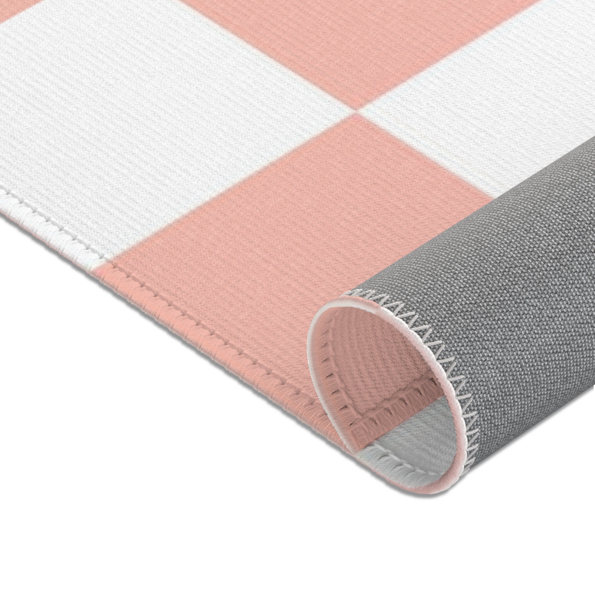 Pink Checkerboard Area Rug Bedroom Rug, Living Room Rug and Washable ...