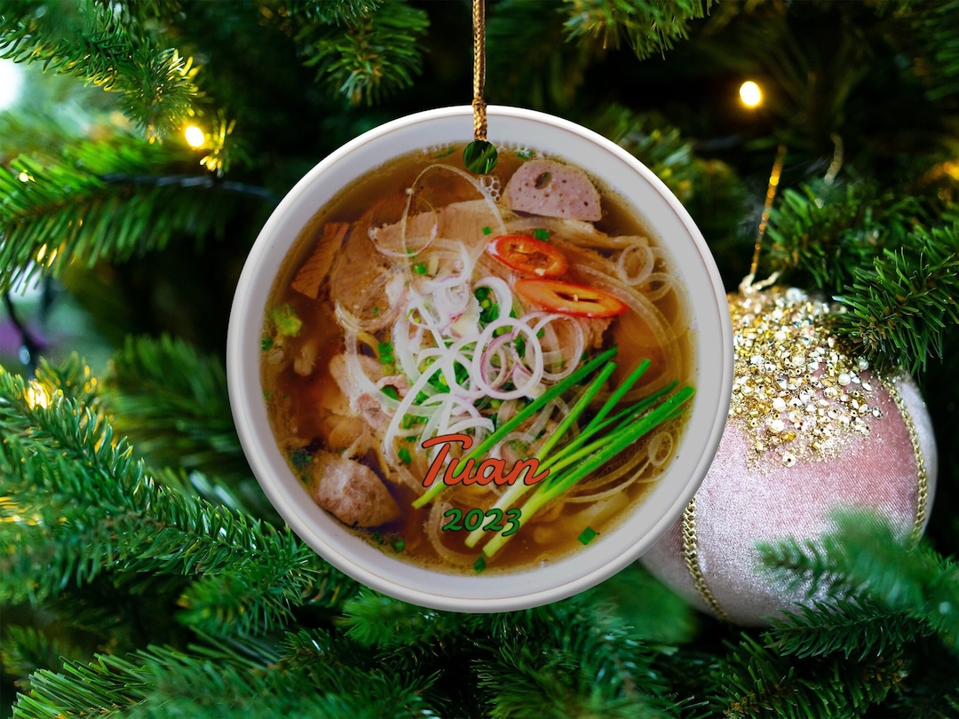 Personalized Christmas Ornament Flat Bowl of Vietnamese Pho Soup ...