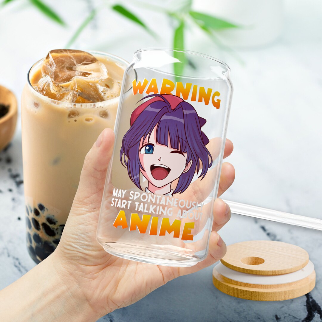 Boba Tea 16oz Sipper Glass Can With Gasket-push Bamboo Lid & Straw ...