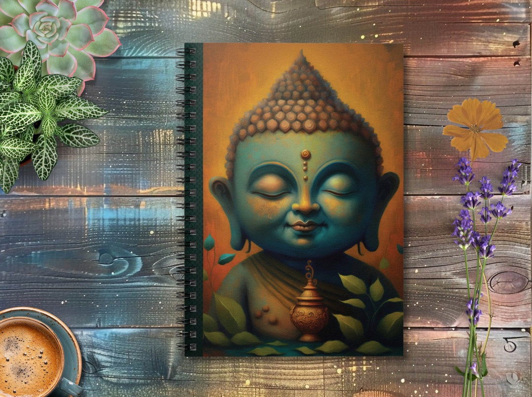 Buddha Artwork Spiral Notebook, Vibrant Buddha Cover Journal ...