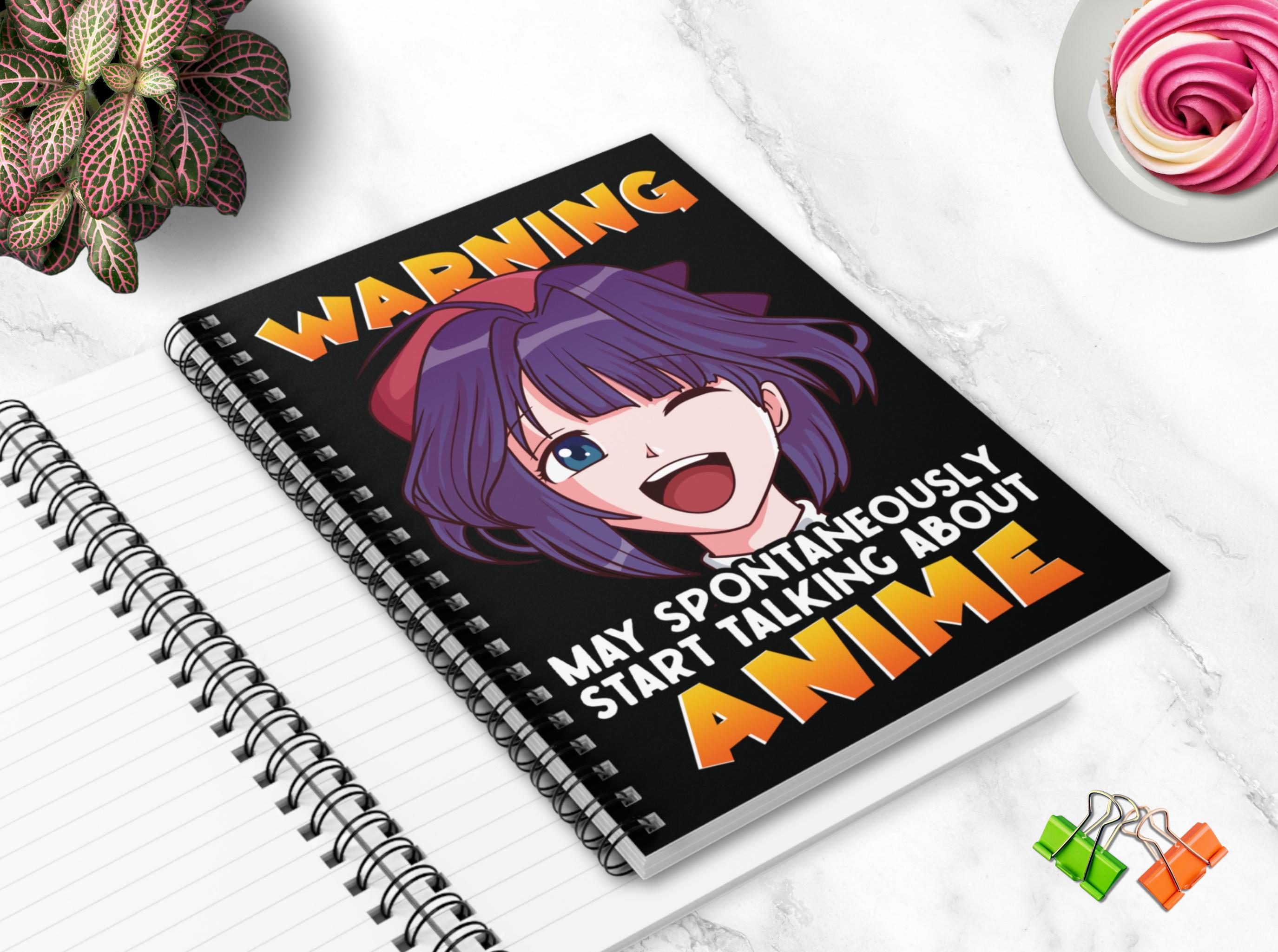 Cute Anime Girl Spiral Notebook, Warning May Start Talking About Anime ...