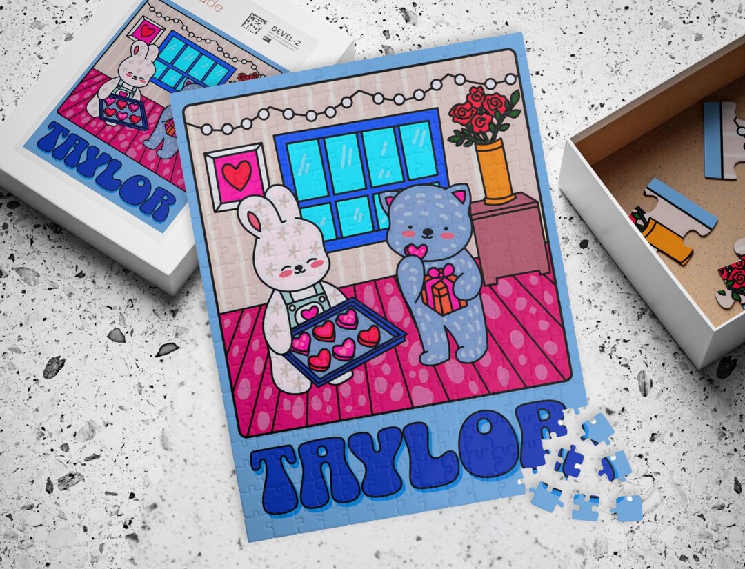Personalized Cute Cozy Fuzzy Animal Friends Puzzles, Custom Name Jigsaw ...