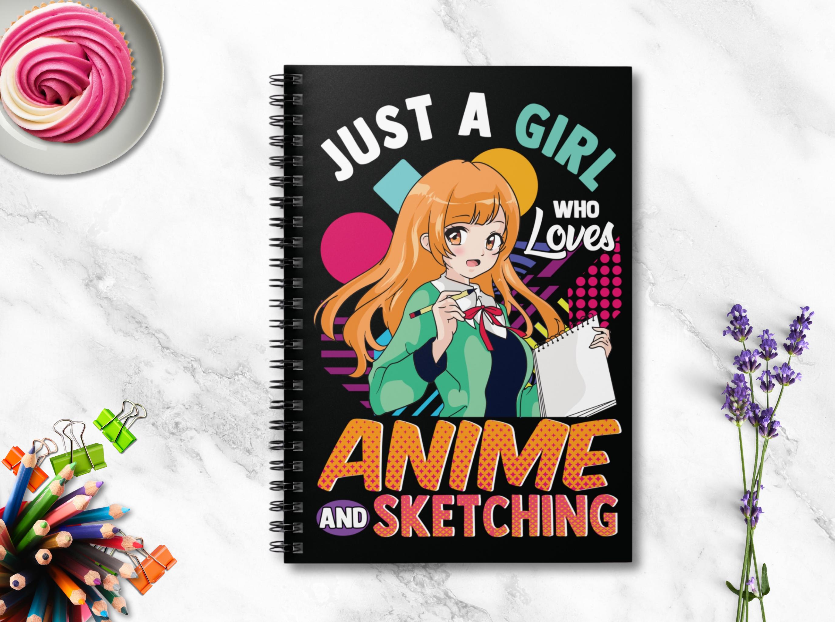 Anime Girl Sketching Notebook, Anime Lover Spiral Notebook, Perfect ...