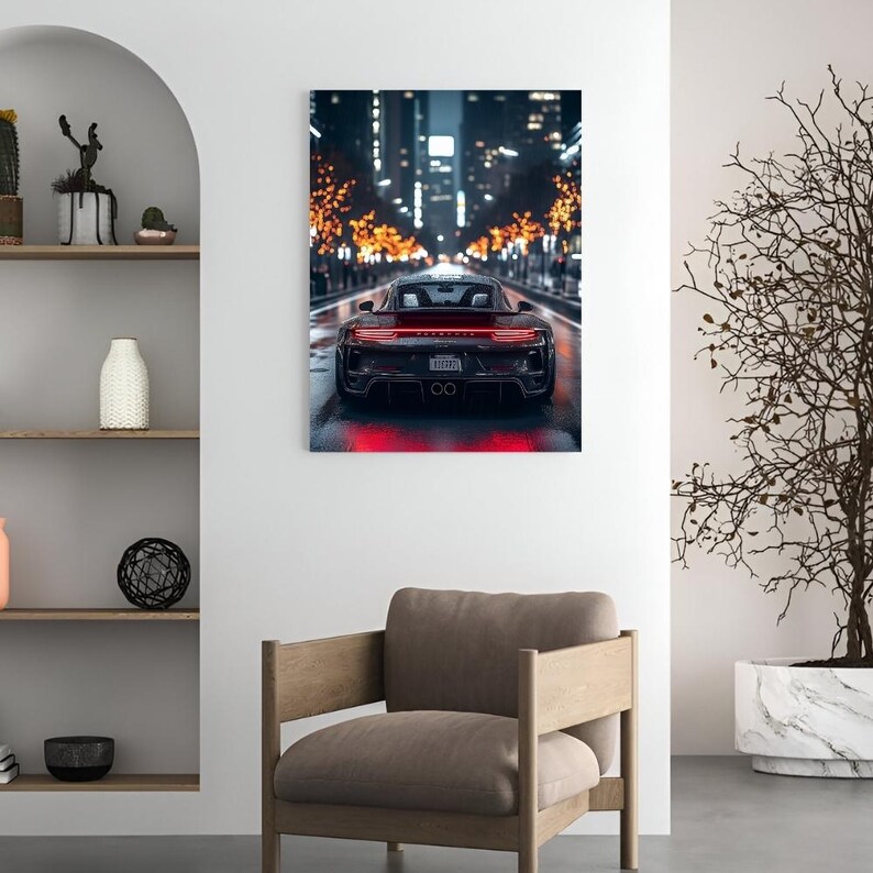 Formula 1 Porsche Extra Large Masculine Wall Art, Need for Speed Maximalist Car Decor ...