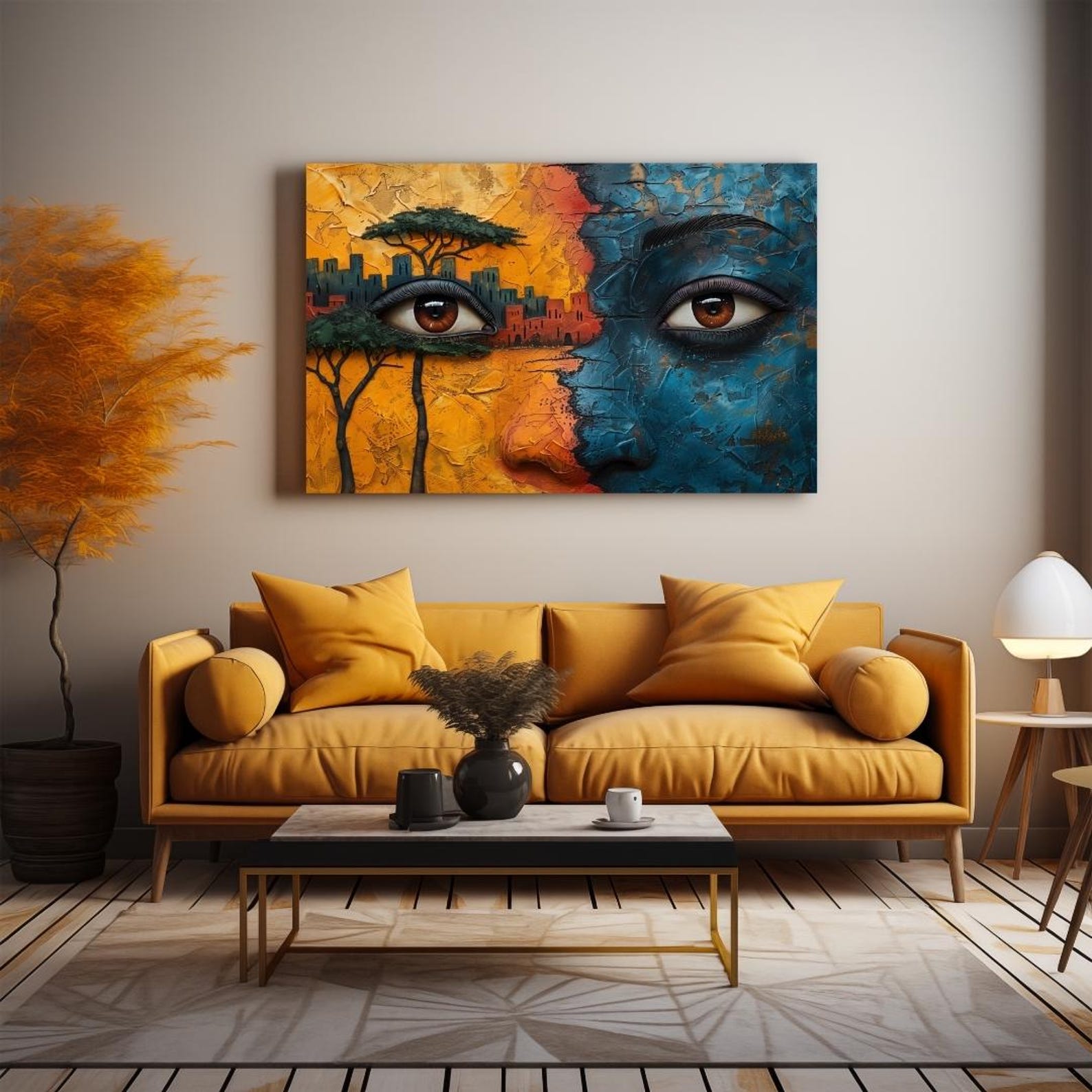 Arizona Desert African American Woman Art: Neutral Tones Canvas Print ...