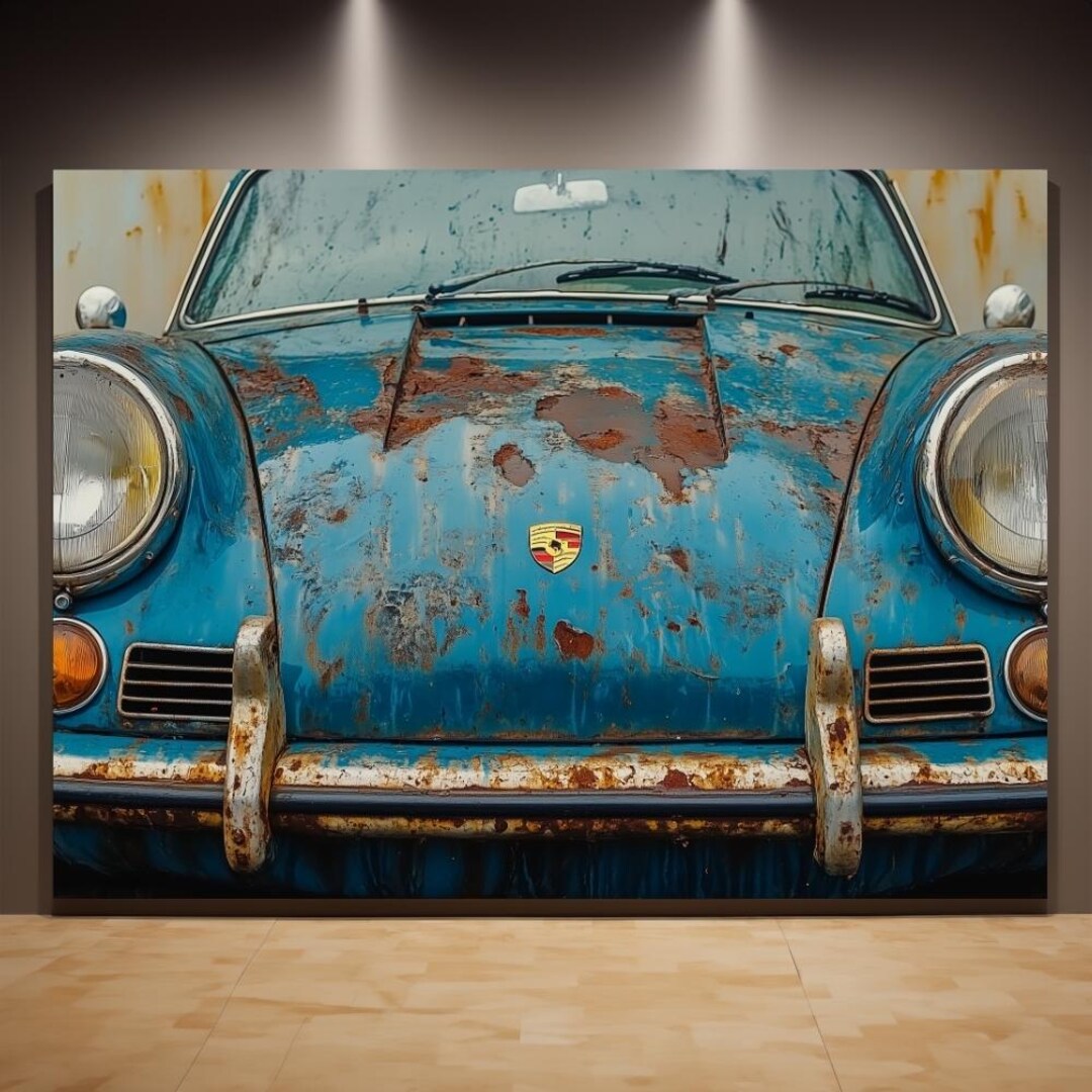 Vintage Porsche 911 Car Poster Painting 3D Textured Wall Art, Holiday ...
