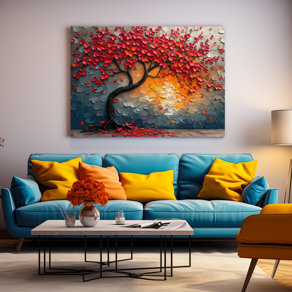 Dimensional Japandi Wall Art Canvas Print, Japanese Canvas Painting ...