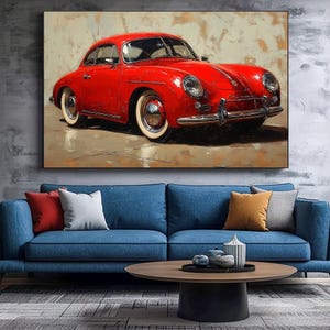 Vintage Porsche Trendy 3D Texture Wall Art, Holiday Hosting Masculine ...