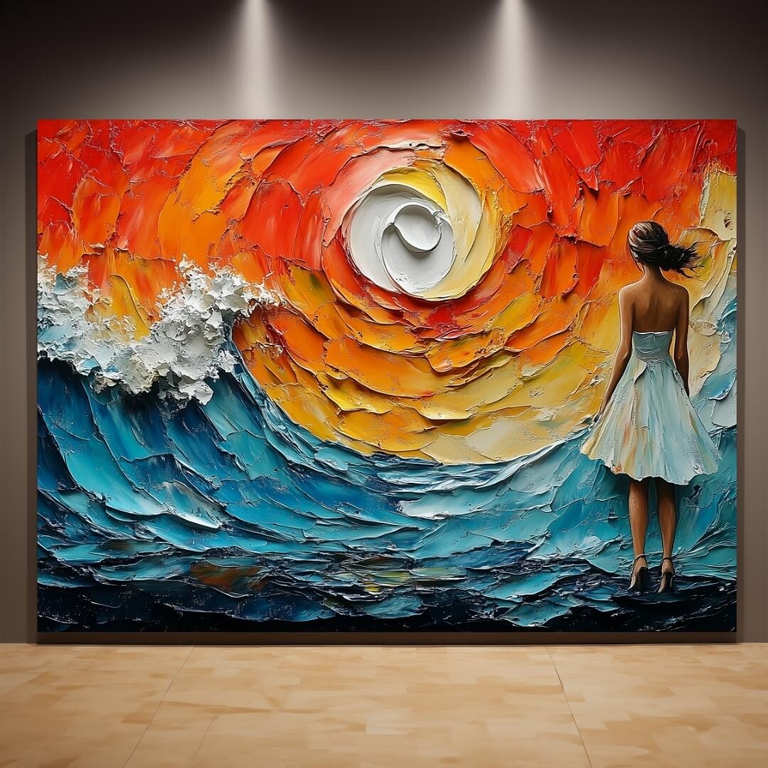 Ocean Impasto Oil Painting on Canvas, Beachy Wall Art - Etsy