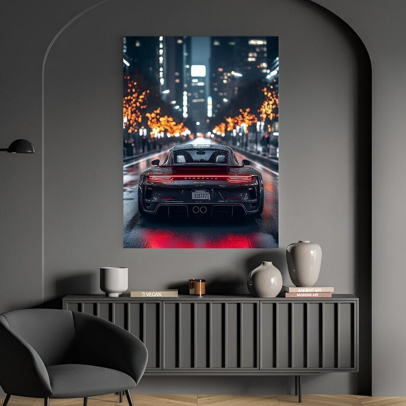 Formula 1 Porsche Extra Large Masculine Wall Art, Need for Speed Maximalist Car Decor ...