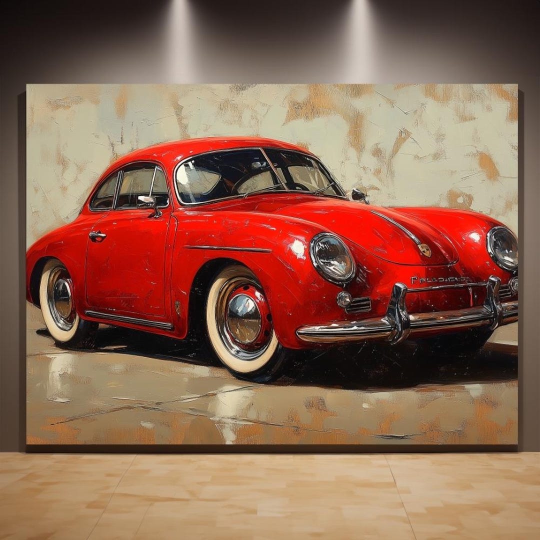 Vintage Porsche Trendy 3D Texture Wall Art, Holiday Hosting Masculine ...