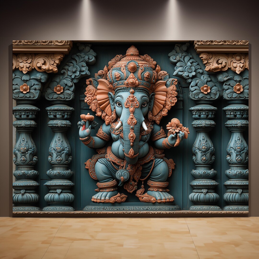 3D Elephant Wall Art, Indian Zen Garden Canvas Print - Etsy