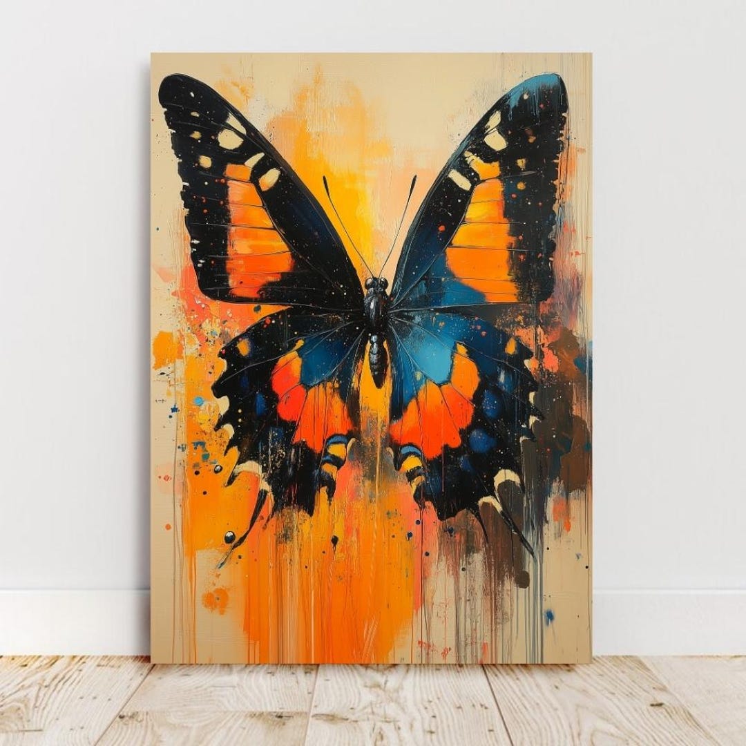 Custom Monarch Butterfly Oil Painting, Personalized Wall Art - Etsy