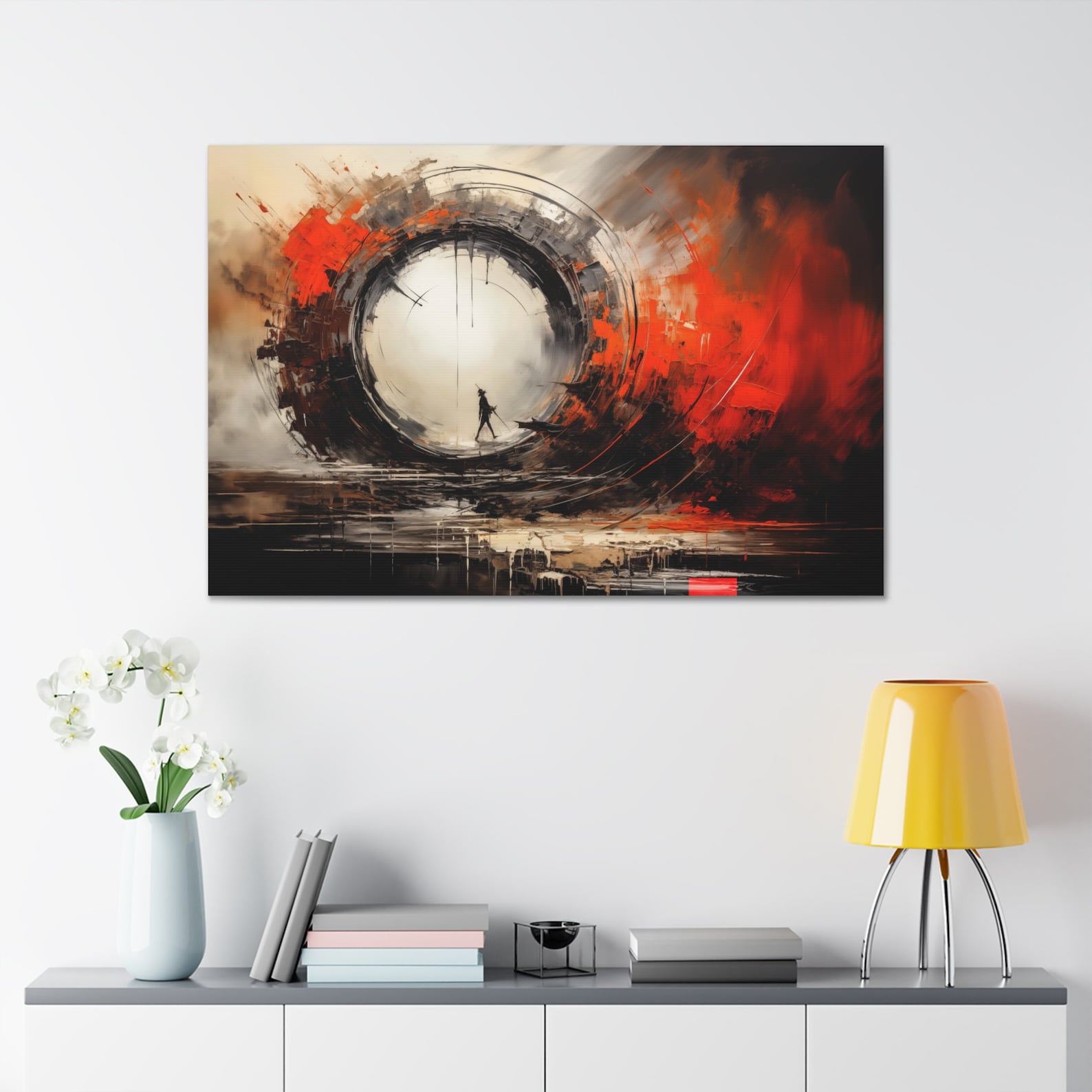 Abstract Urban Wall Art Modern Graffiti Large Moon Painting Canvas ...