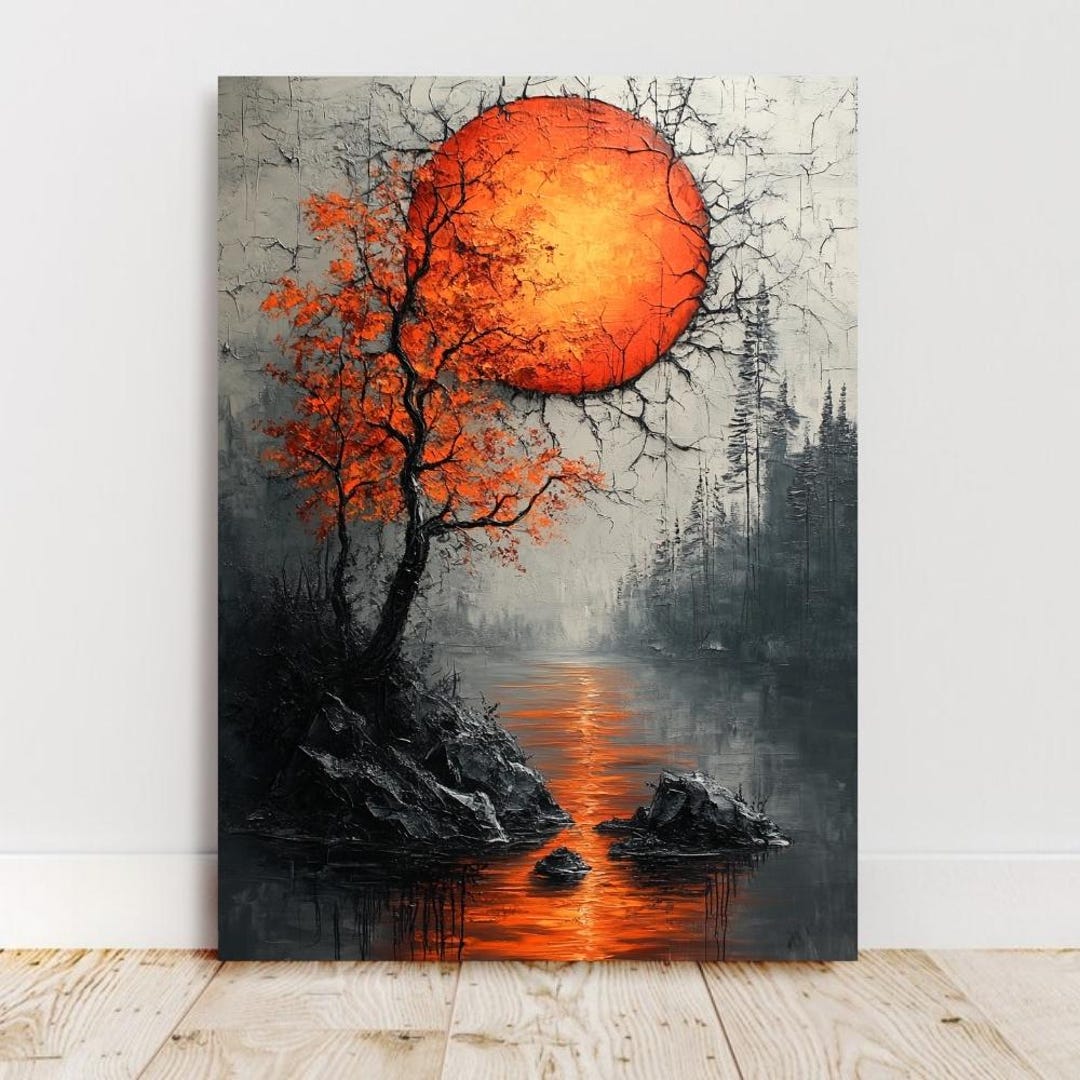 Japandi Wabi Sabi Japanese Tree of Life Wall Art, Yayoi Kusama Monet ...
