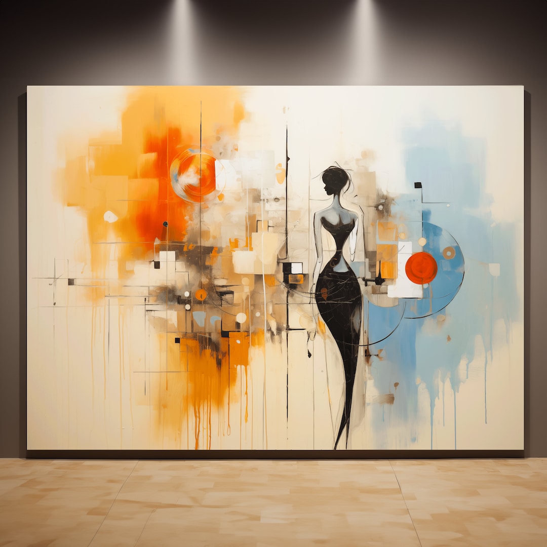 Abstract Urban Wall Art Modern Women Figure Painting Canvas for ...