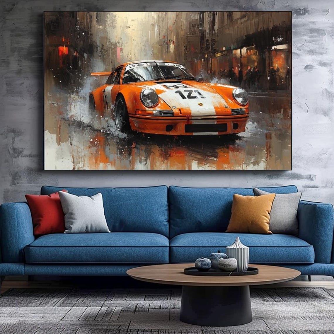 Porsche F1 Impasto Oil Painting, Formula 1 Racing Car Decor - Etsy
