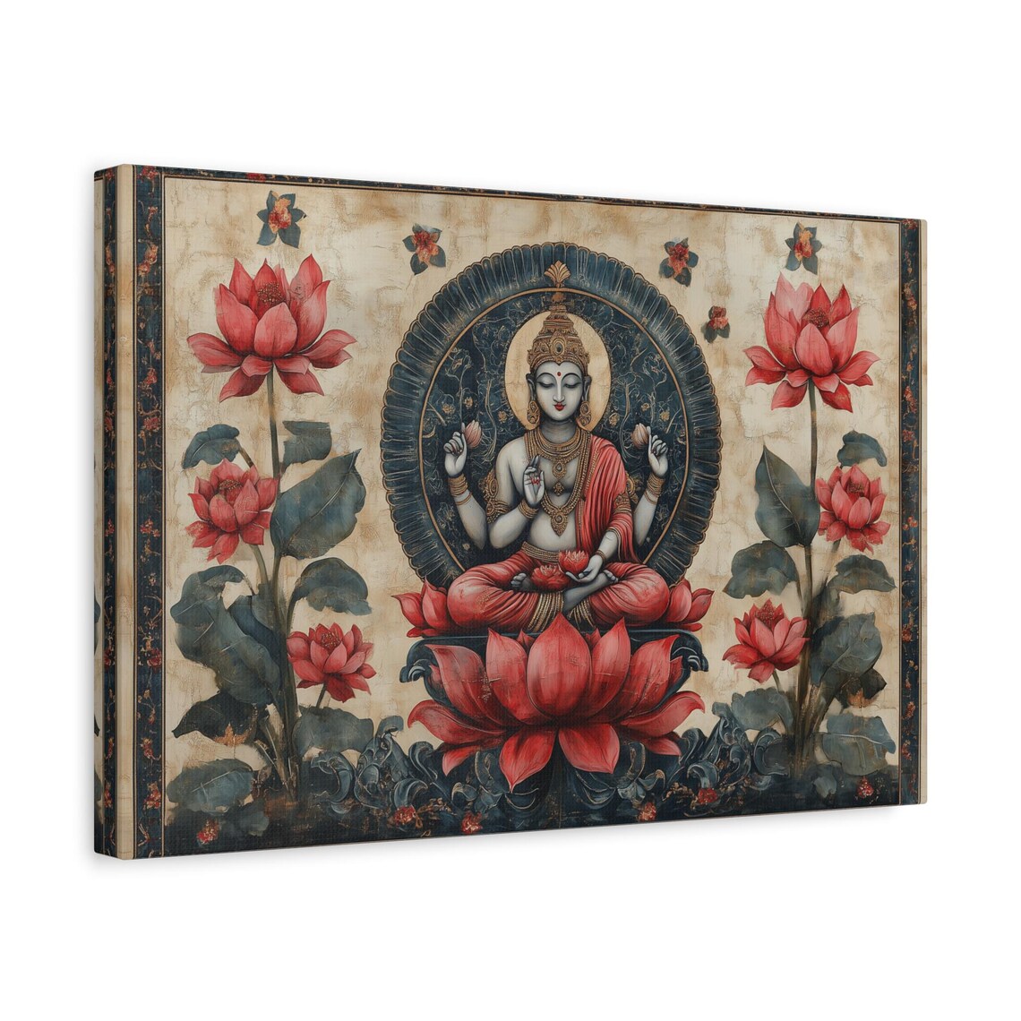 Indian Krishna Painting, Zen Garden Extra Large Canvas Wall Art - Etsy