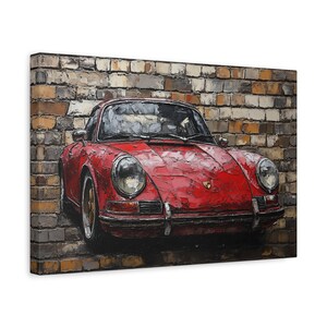 Extra Large Vintage Porsche 911 Poster Textured Retro Wall Art ...