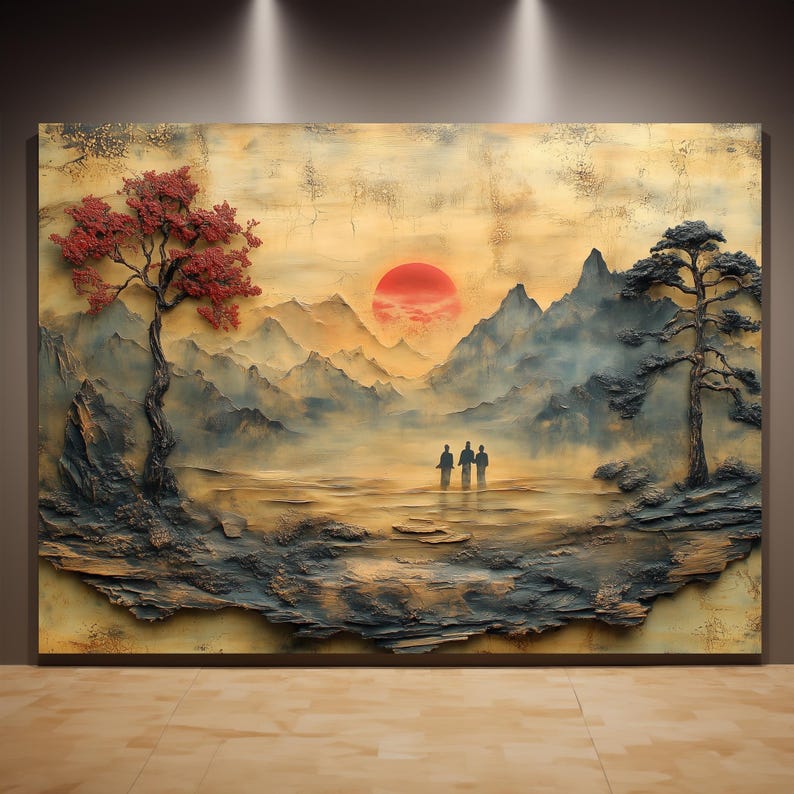 Japanese Textured 3D Wall Art, Holiday Hosting Dopamine Decor ...