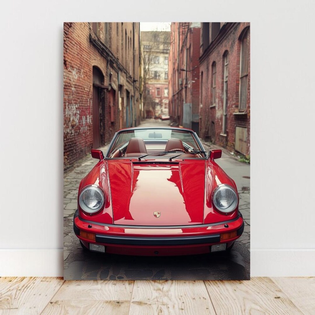 Extra Large Red Vintage Porsche F1 Retro Wall Art, Holiday Hosting ...