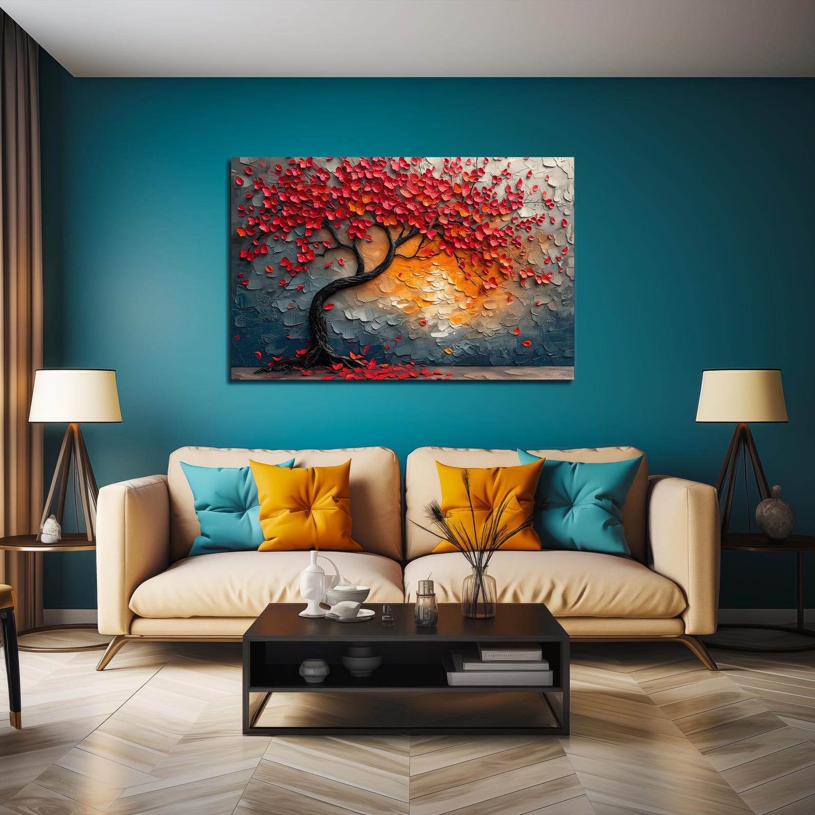 Japandi Tree of Life Canvas Print, Dimensional Framed Wall Art - Etsy