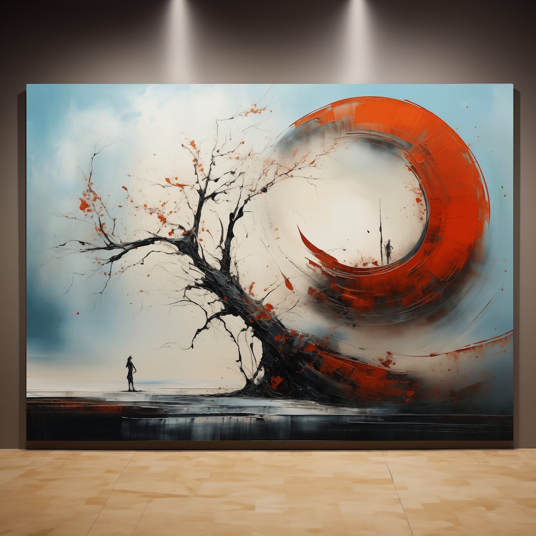 Modern Abstract Urban Wall Art Fibonacci Large Contemporary Art Moon ...