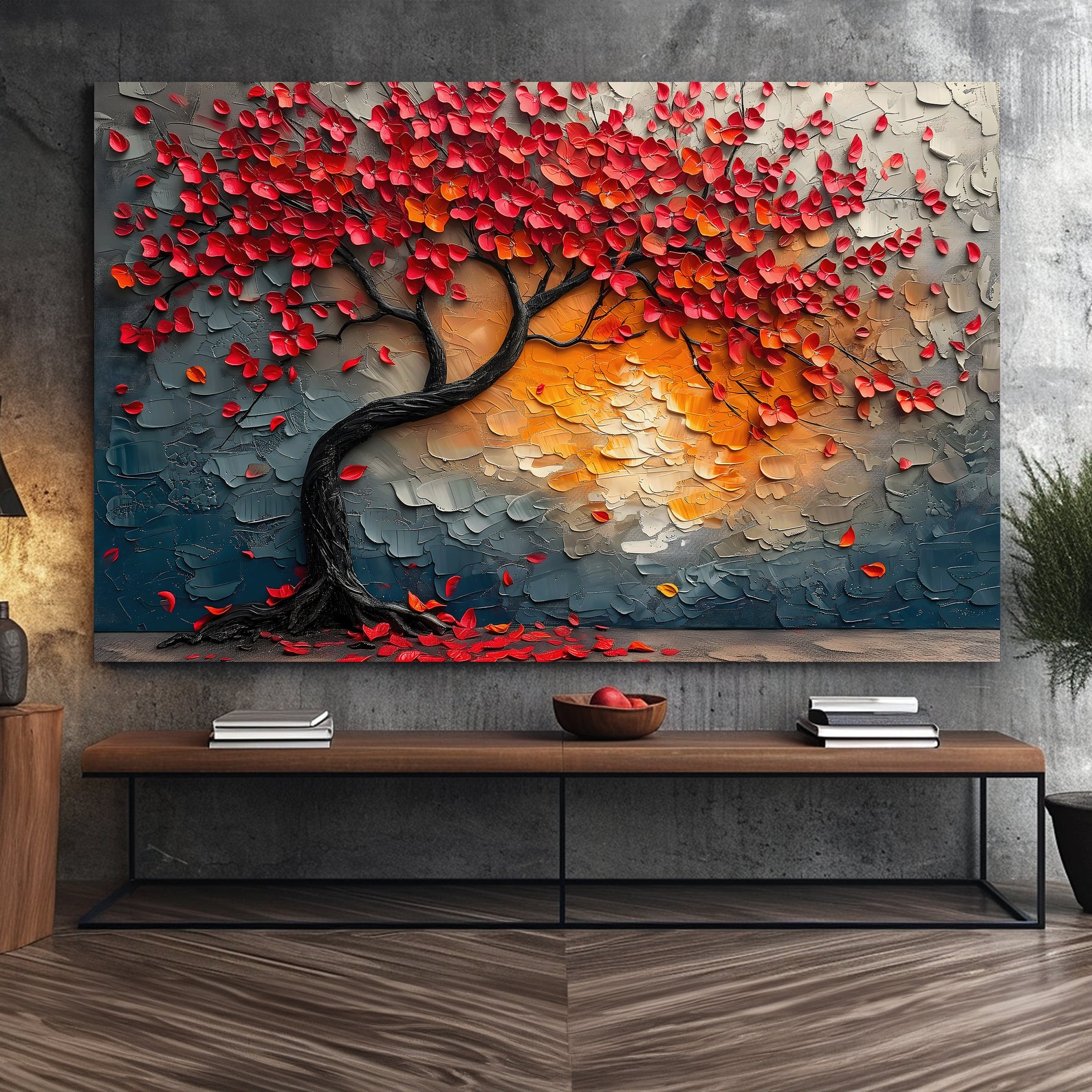 Dimensional Japandi Wall Art Canvas Print, Japanese Canvas Painting ...