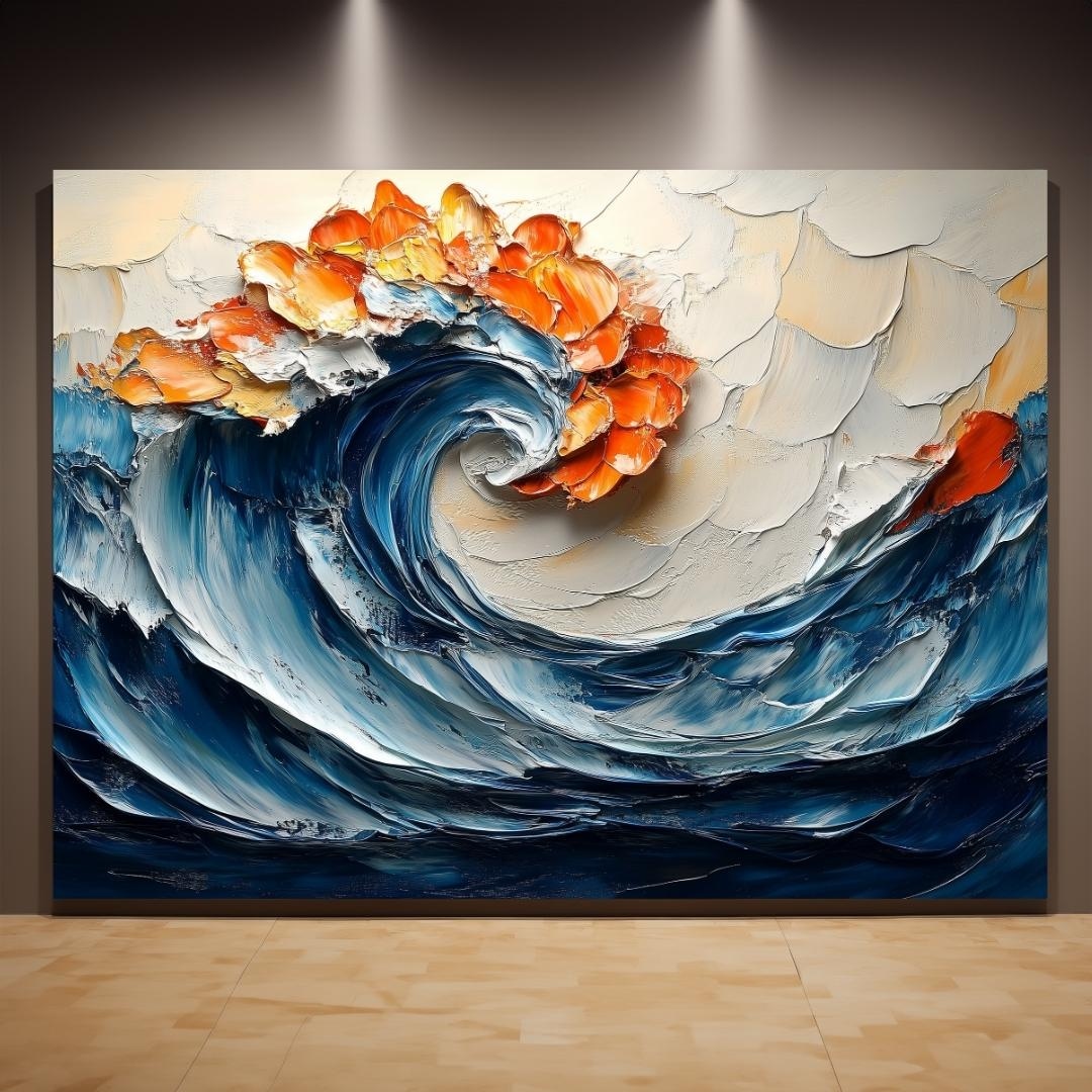 Ocean Wave Impasto Oil Painting on Canvas, Coastal Wall Art - Etsy