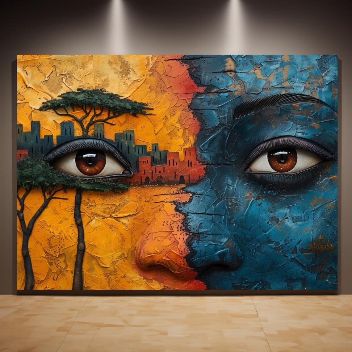 Arizona Desert African American Woman Art: Neutral Tones Canvas Print ...