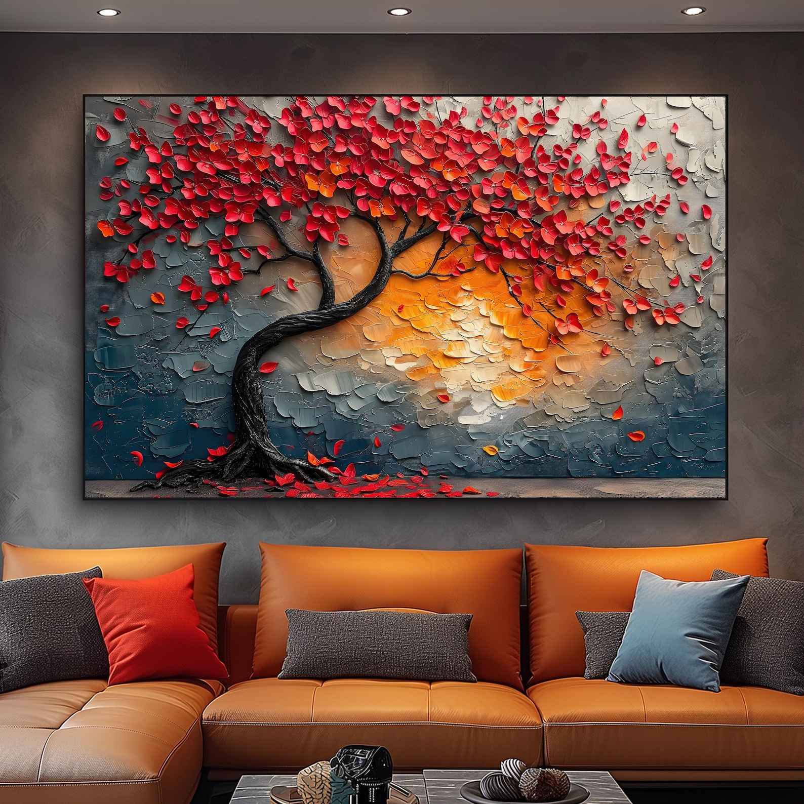 Japandi Tree of Life Canvas Print, Dimensional Framed Wall Art - Etsy