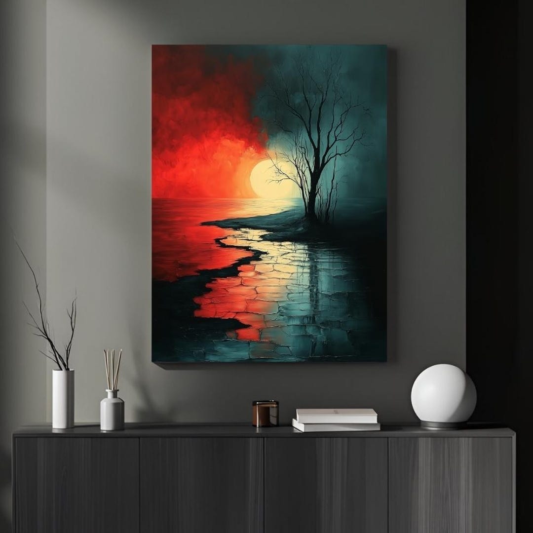 Gothic Ocean Canvas Print, Dark Academia Coastal Wall Art - Etsy