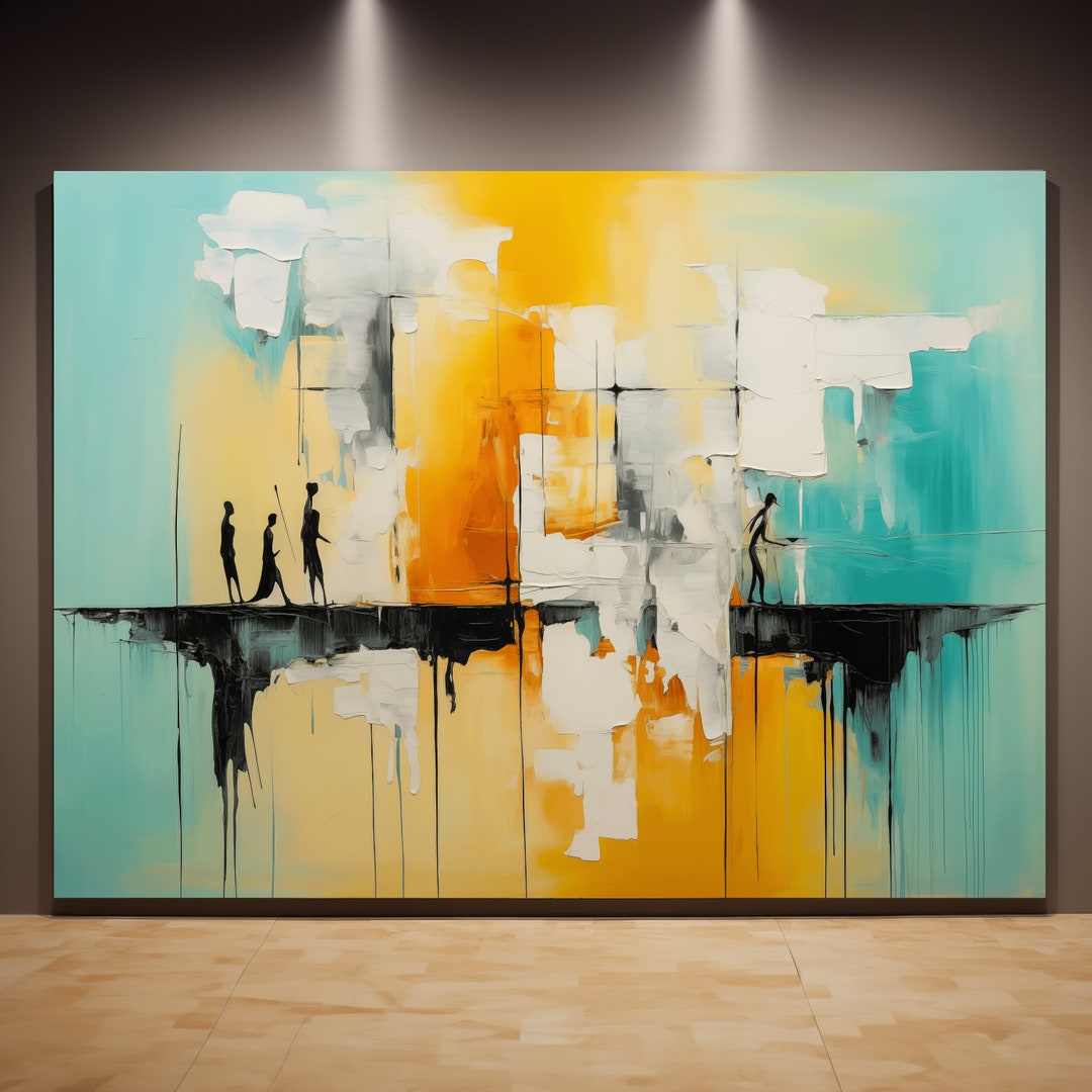 Abstract People Figure Canvas Print, Modern Urban Wall Art - Etsy