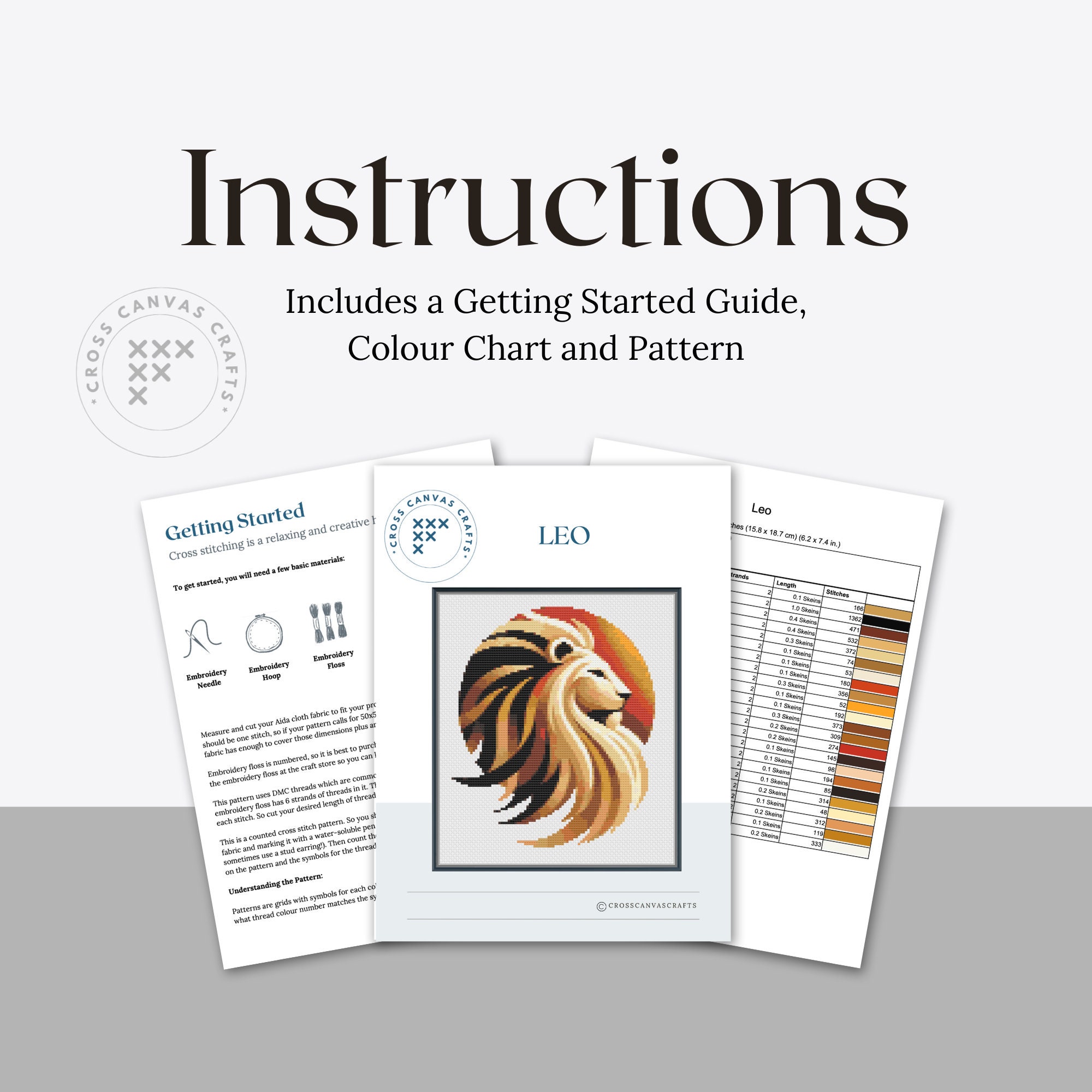 Majestic Leo Lion Cross Stitch Pattern Zodiac Sign Leo Embroidery ...