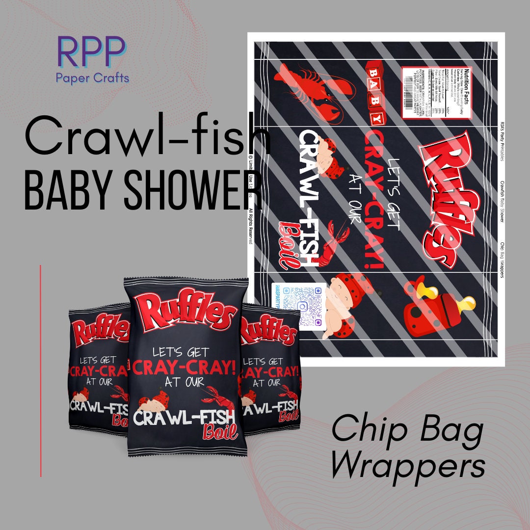 Crawl-fish Baby Shower Chip Bag Wrapper - Etsy
