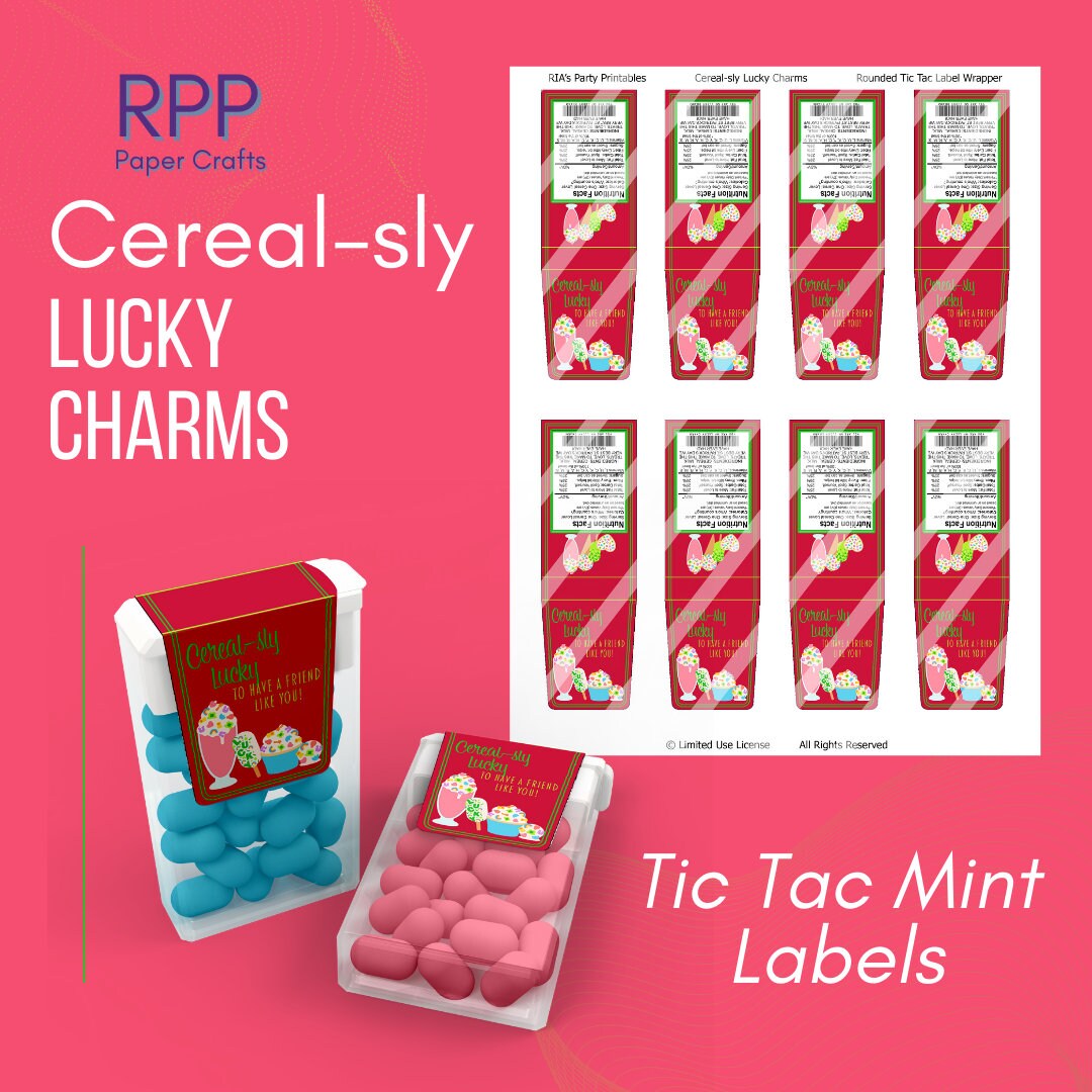 Cereal-sly Lucky Tic Tac Mint Labels - Etsy
