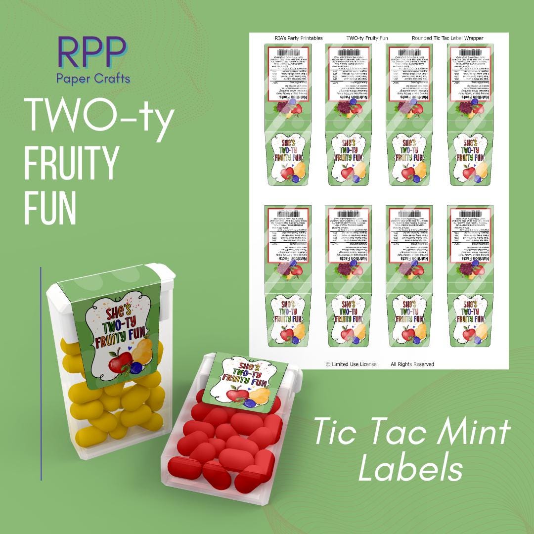 Two-ty Fruity Fun Tic Tac Mint Labels Wrappers Candy Snack Mint Candies ...
