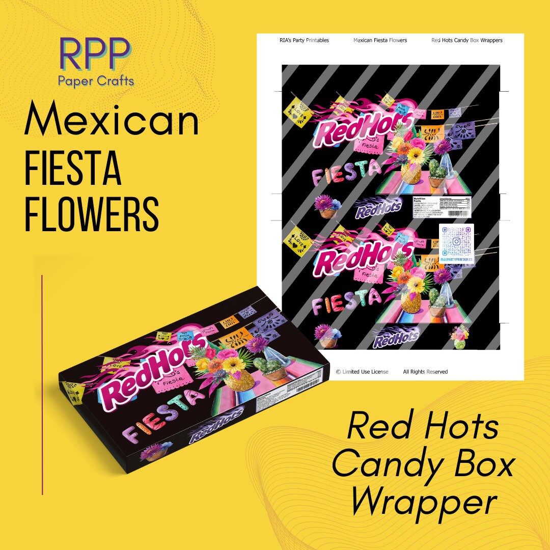 Mexican Fiesta Flowers Red Hots Candy Box Wrapper - Etsy