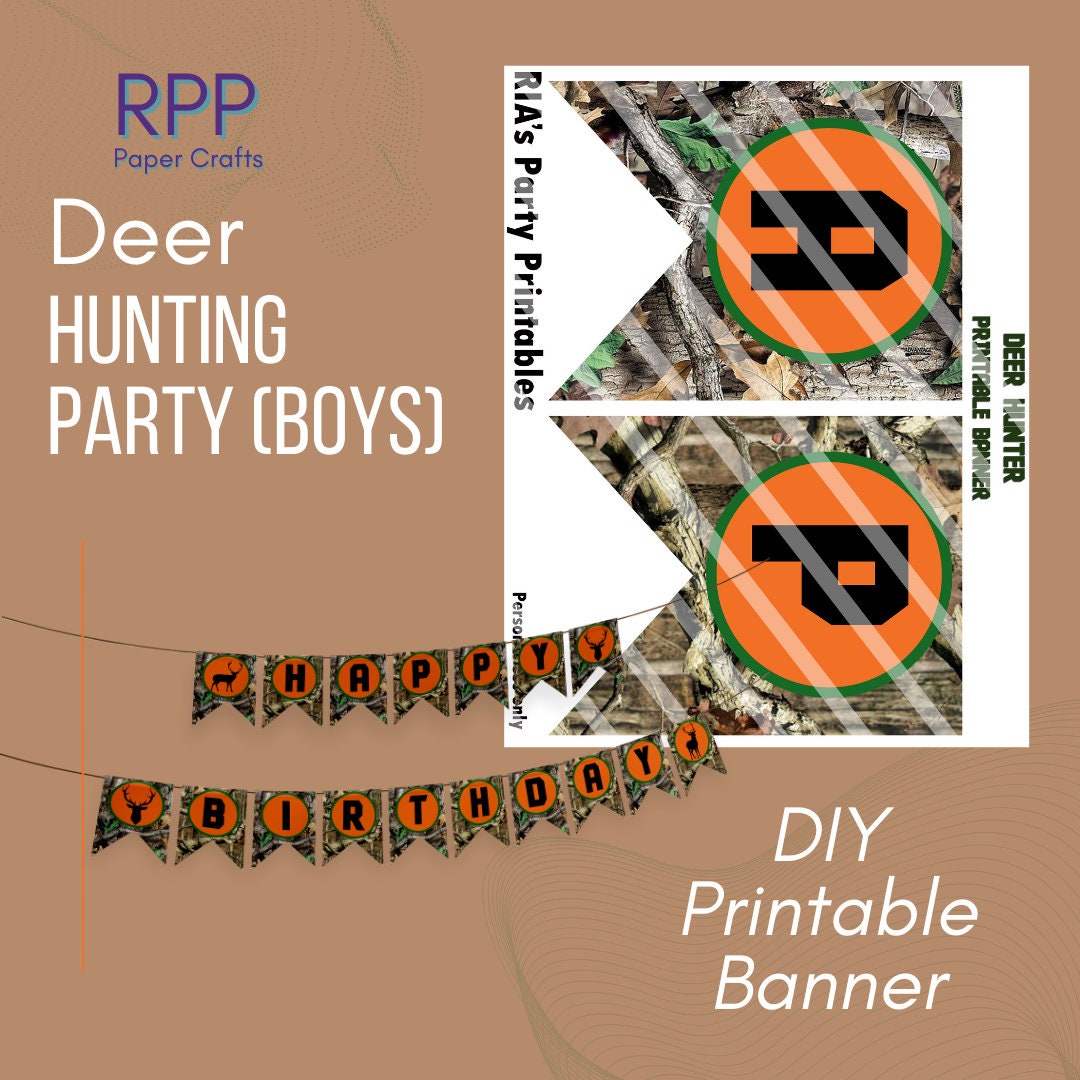 Deer Hunter Party boys DIY Printable Banner - Etsy