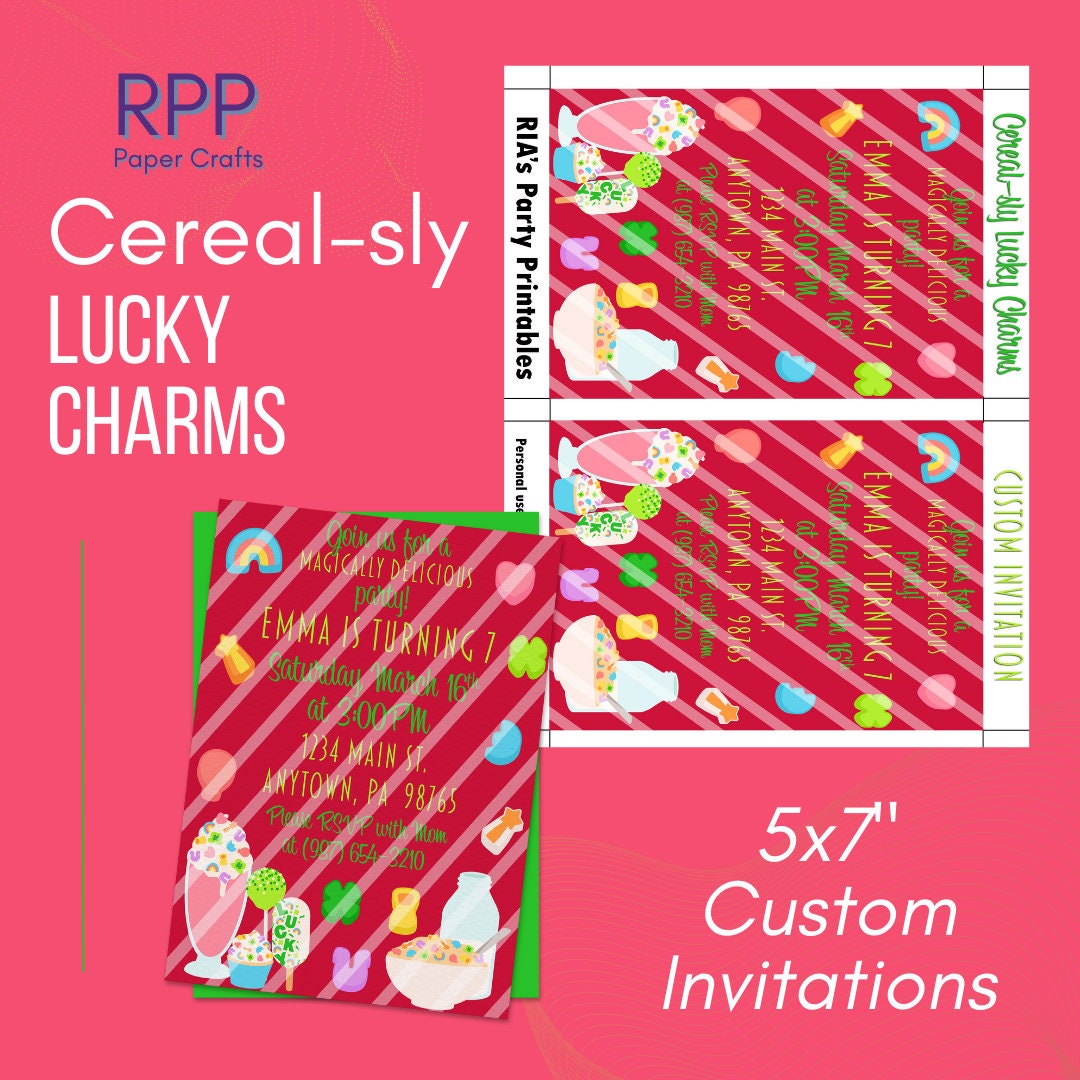 Cerealsly Lucky 5x7" Custom Invite - Etsy