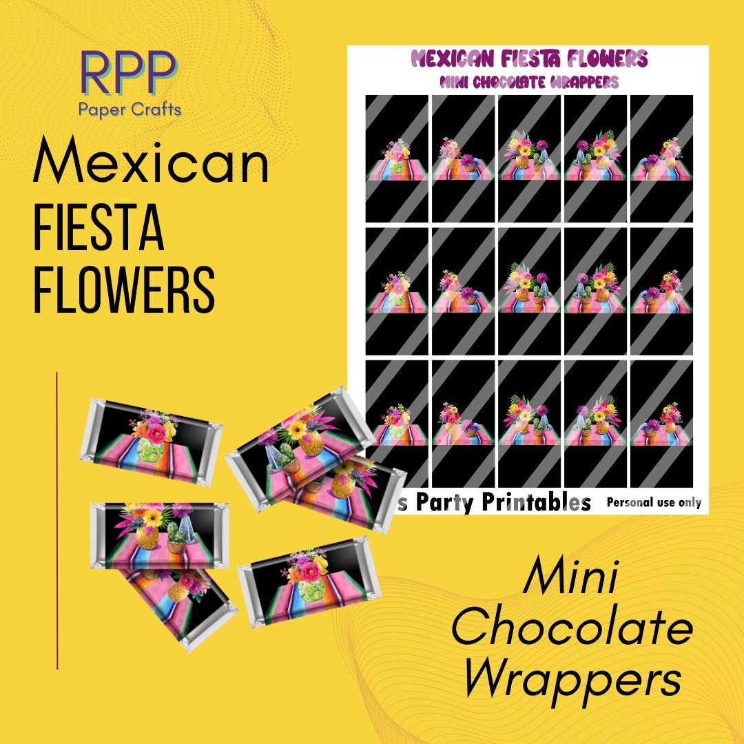 Mexican Fiesta Flowers Mini Chocolate Wrappers - Etsy