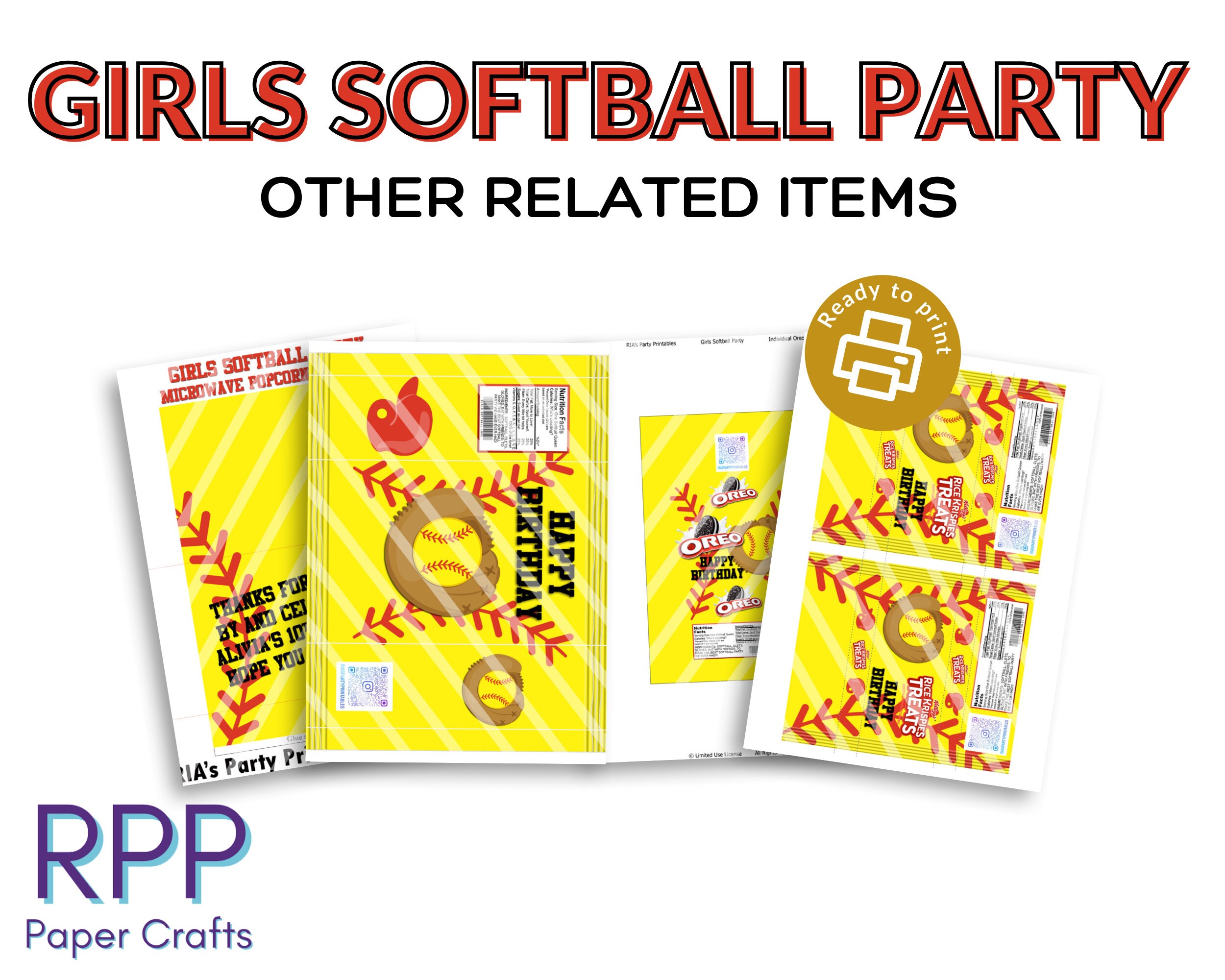 Girls Softball Party Capri Sun Labels - Etsy