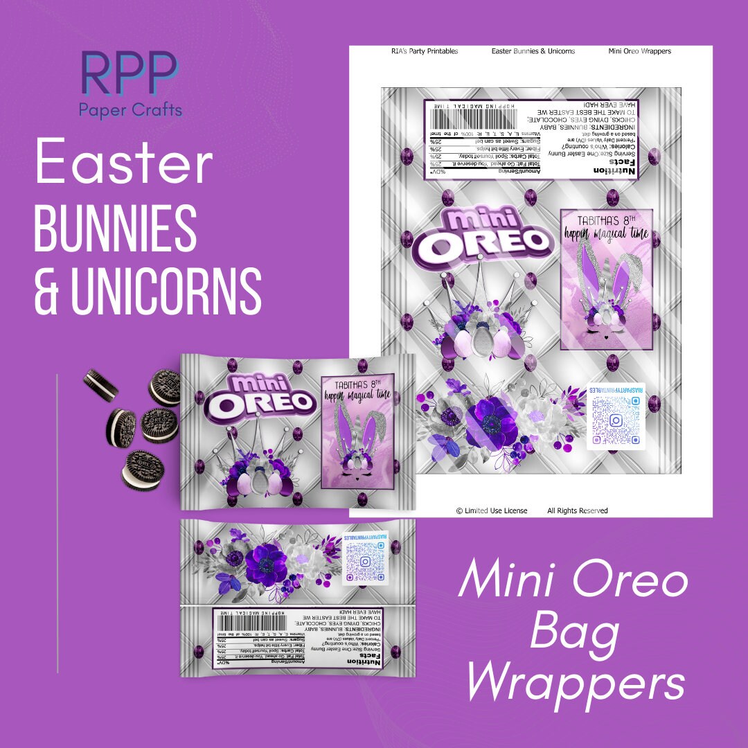 Easter Bunnies & Unicorns Mini Oreos Bag Wrappers - Etsy
