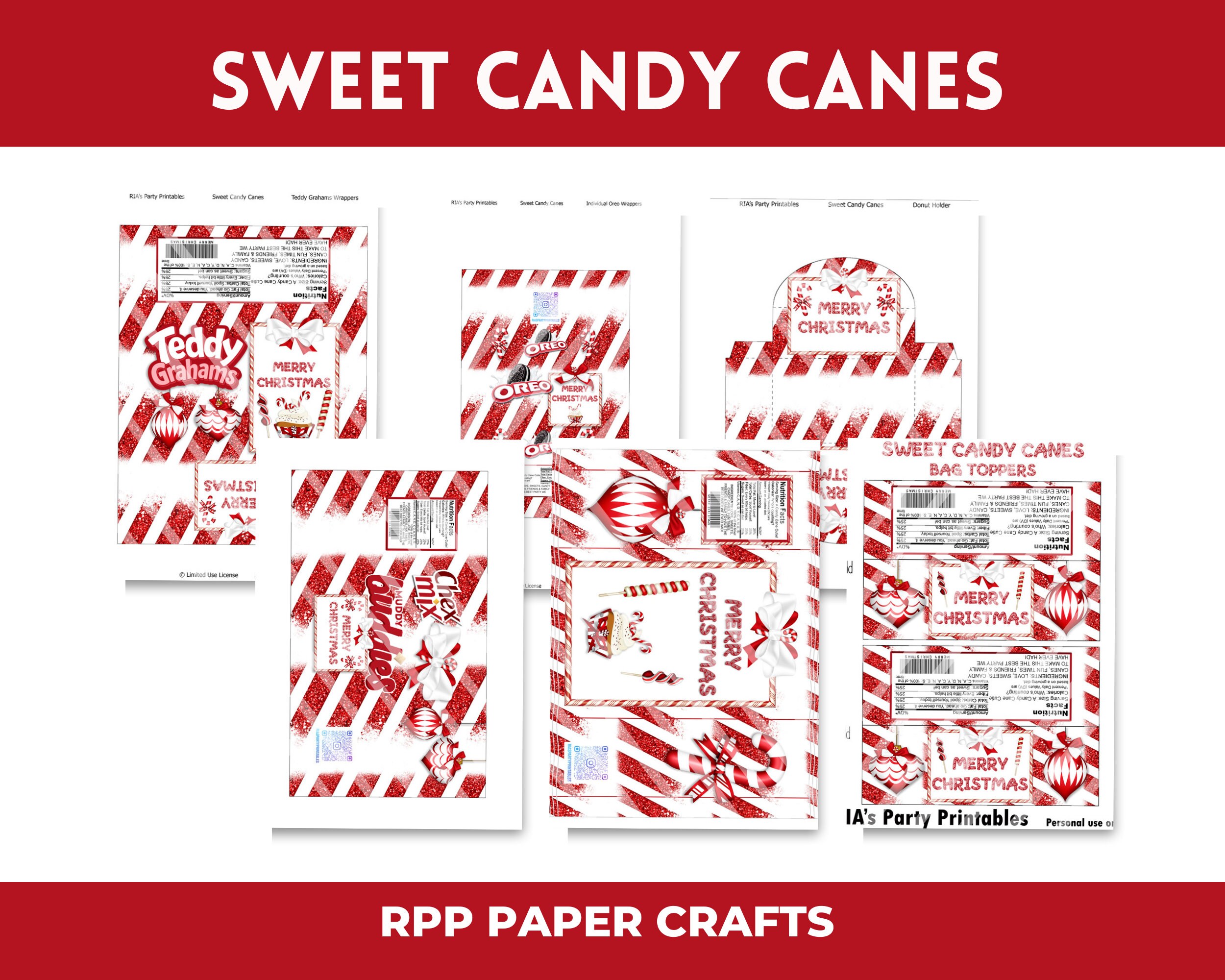 Sweet Candy Canes Water Bottle Wrappers - Etsy