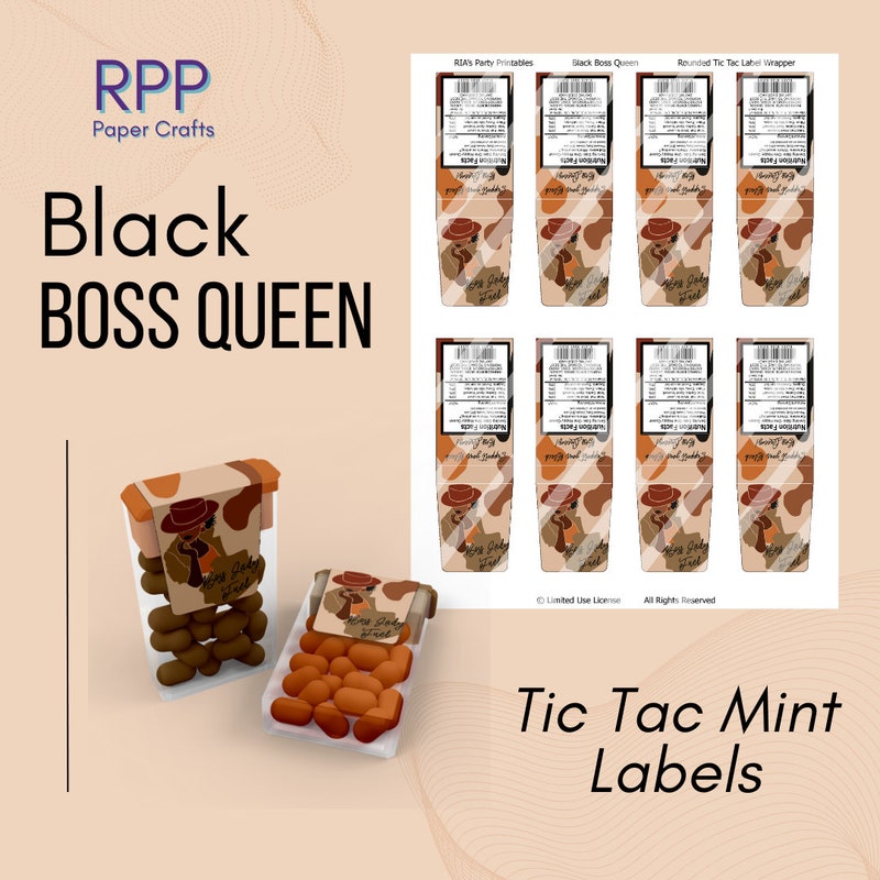 Tic Tac Label - Etsy