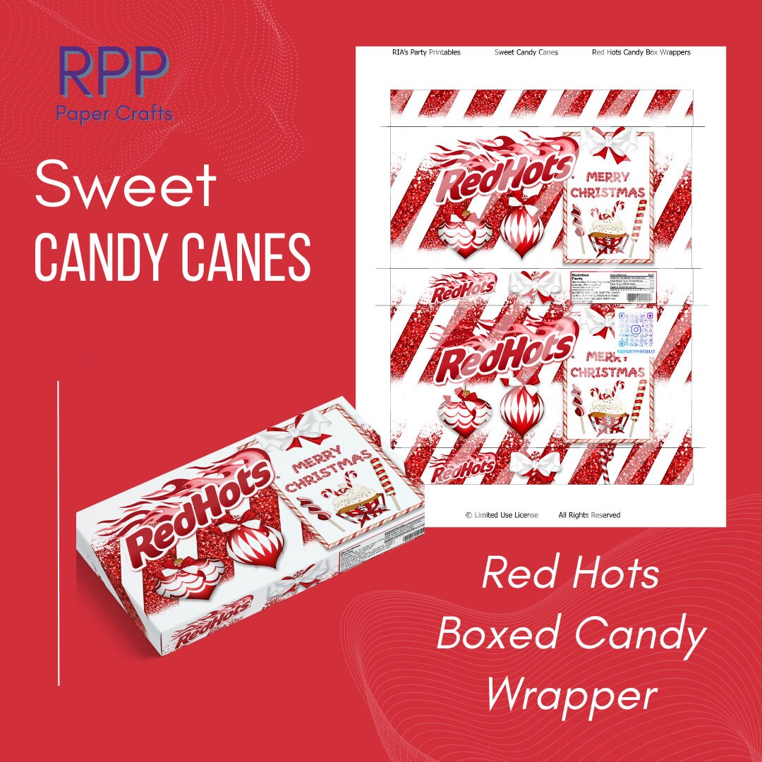 Sweet Candy Canes Red Hot Candies - Etsy